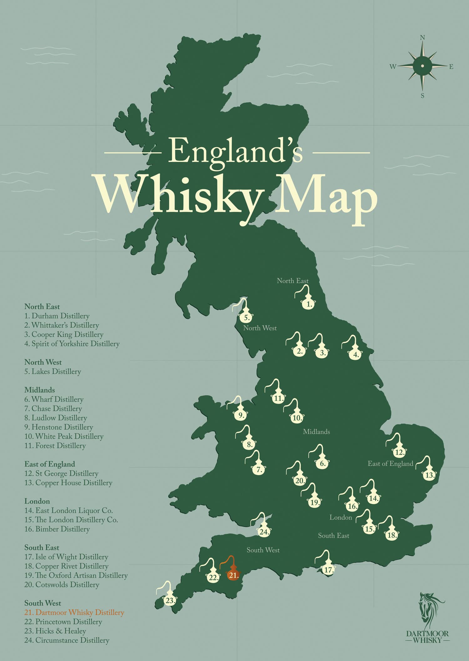 English Whisky Map – Henstone Distillery